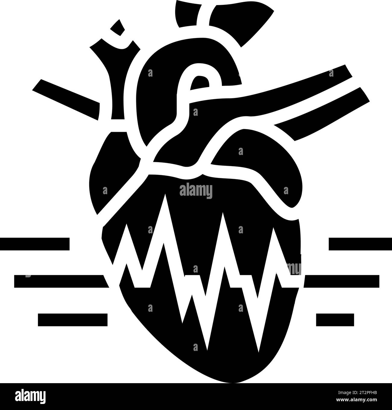 rapid heartbeat palpitations disease symptom glyph icon vector ...