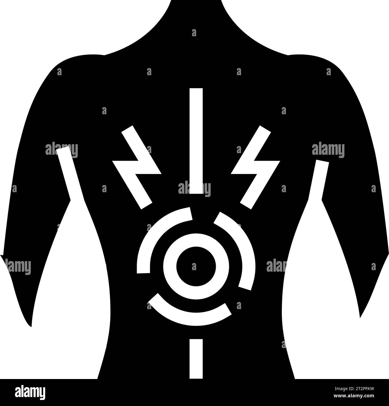 persistent back pain disease symptom glyph icon vector illustration ...