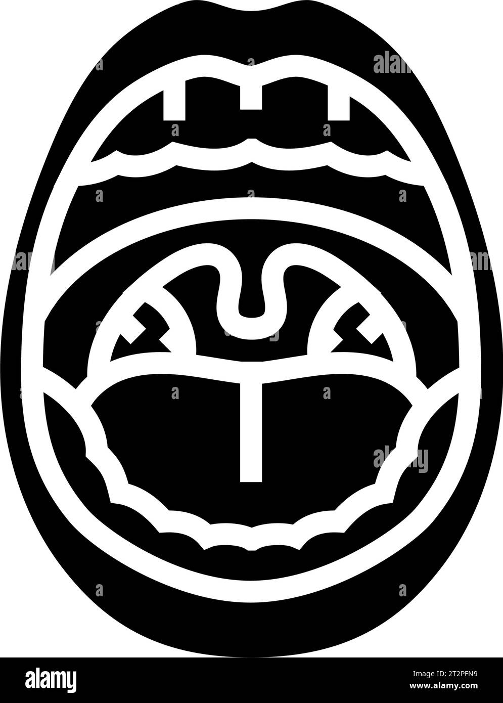 swollen tonsils disease symptom glyph icon vector illustration Stock ...