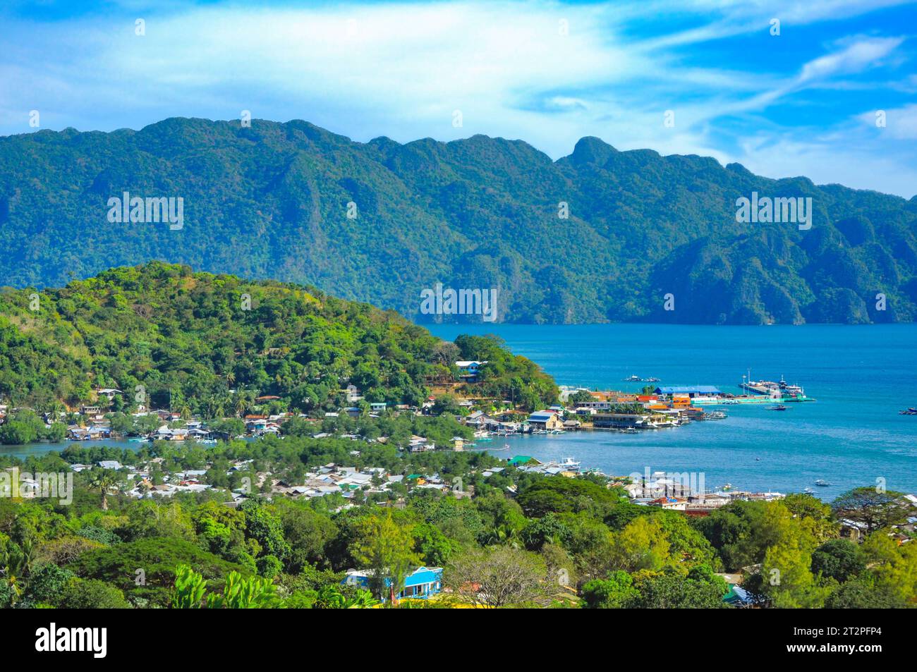 Coron city and Coron Bay. The province of Palawan. Philippines Stock ...