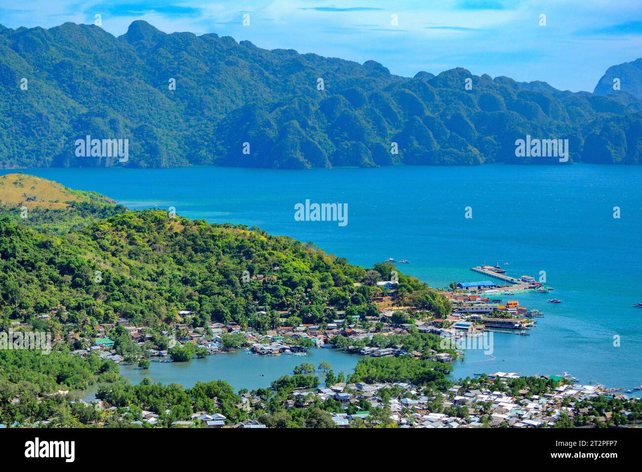 Coron city and Coron Bay. The province of Palawan. Philippines Stock ...