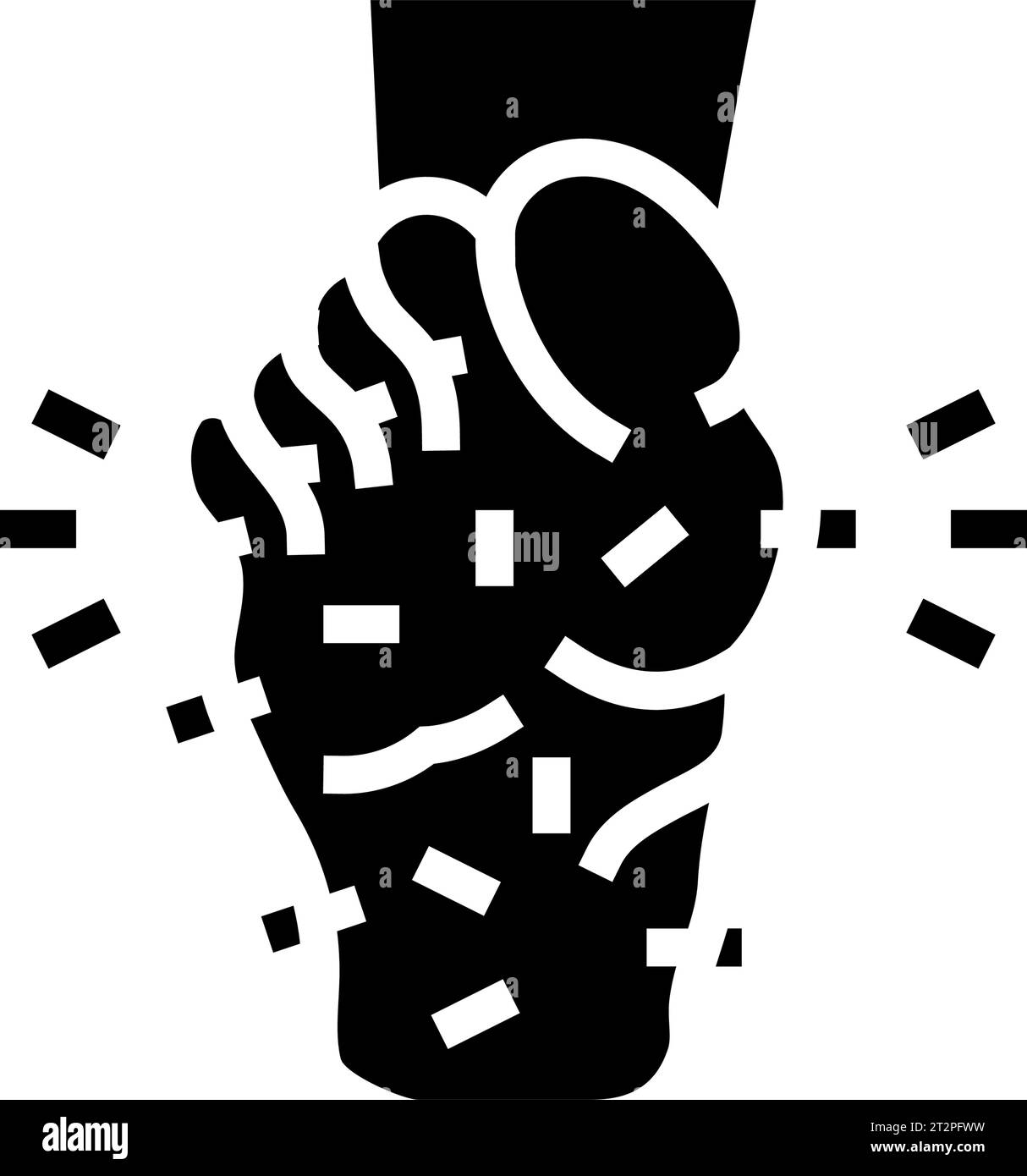 sensation pins needles disease symptom glyph icon vector illustration ...