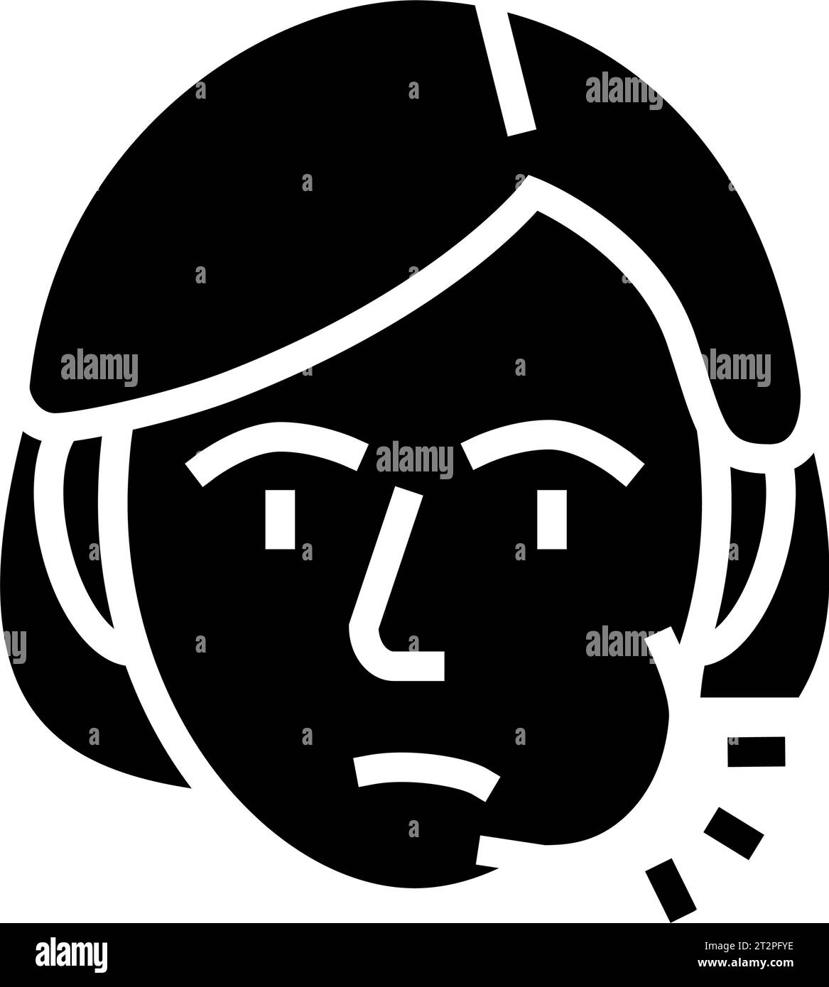 swelling face disease symptom glyph icon vector illustration Stock ...