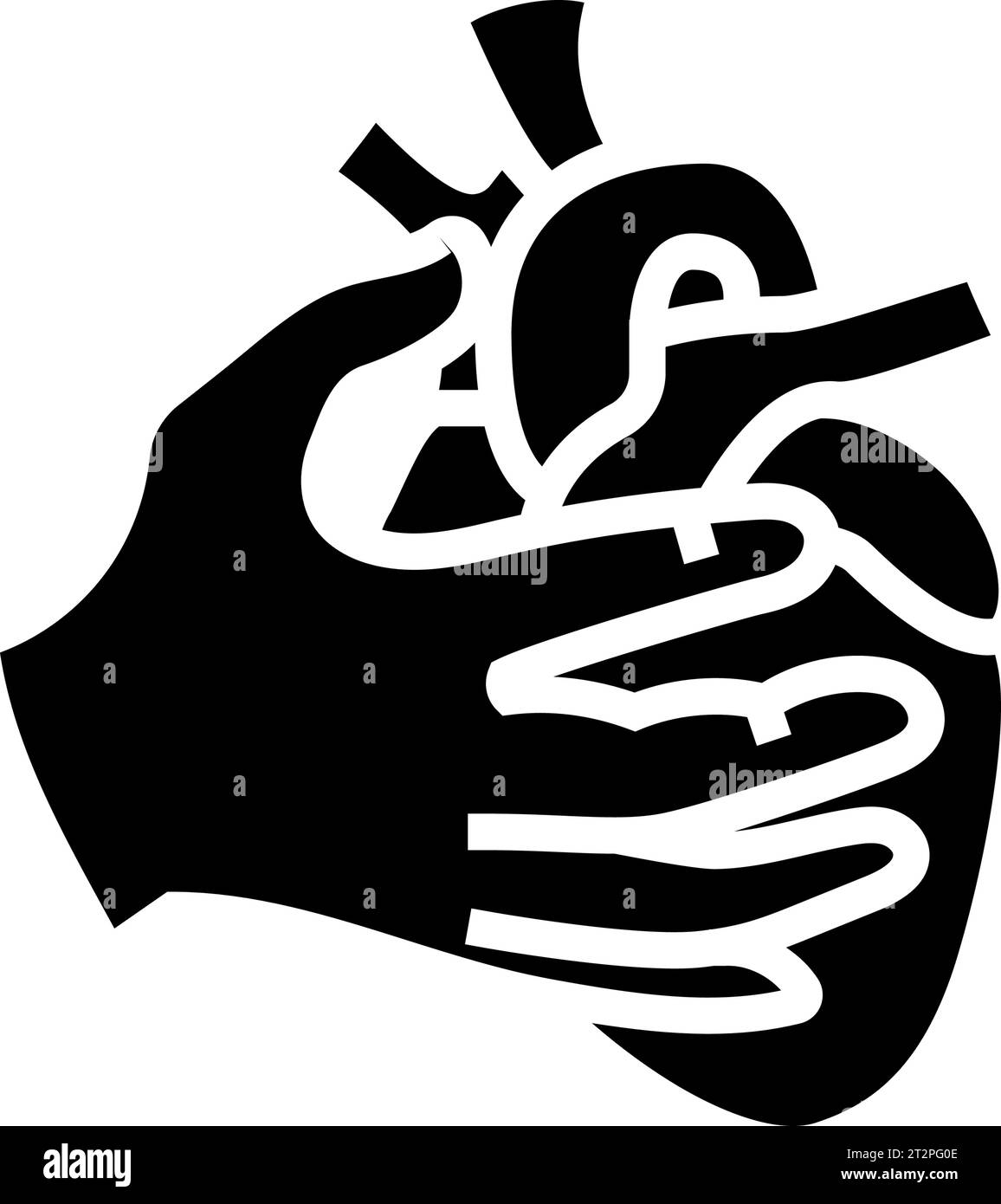 chronic heart palpitations disease symptom glyph icon vector ...