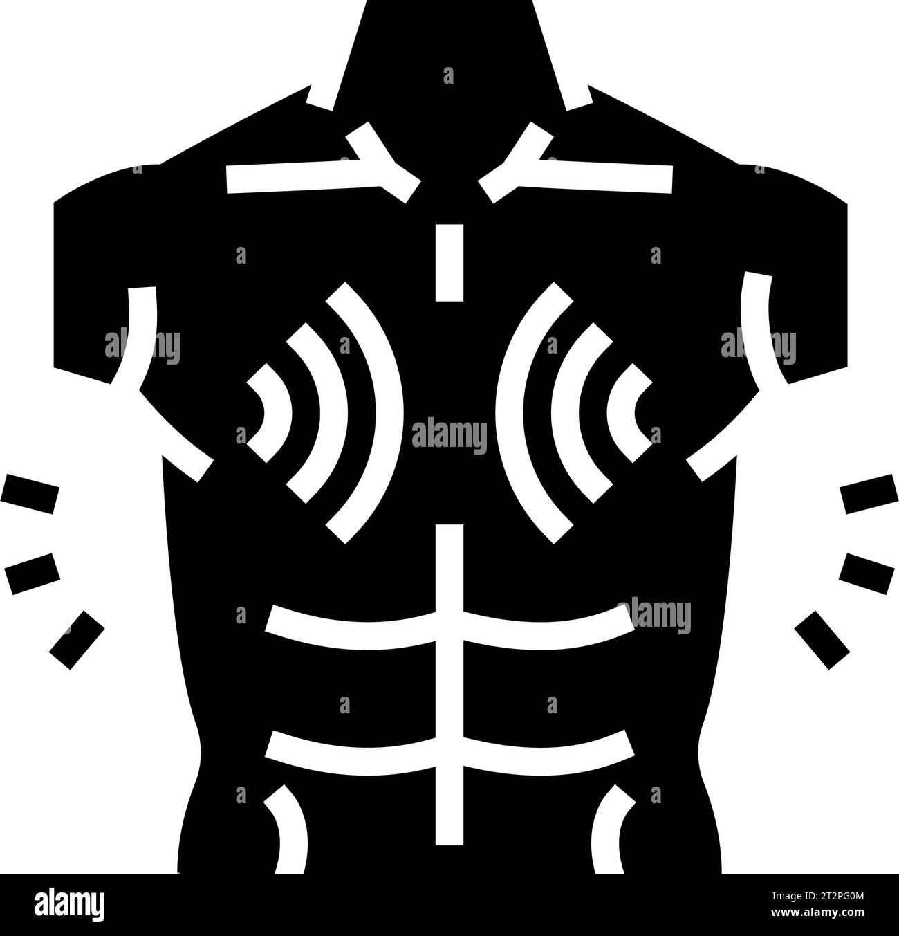 persistent chest pressure disease symptom glyph icon vector ...