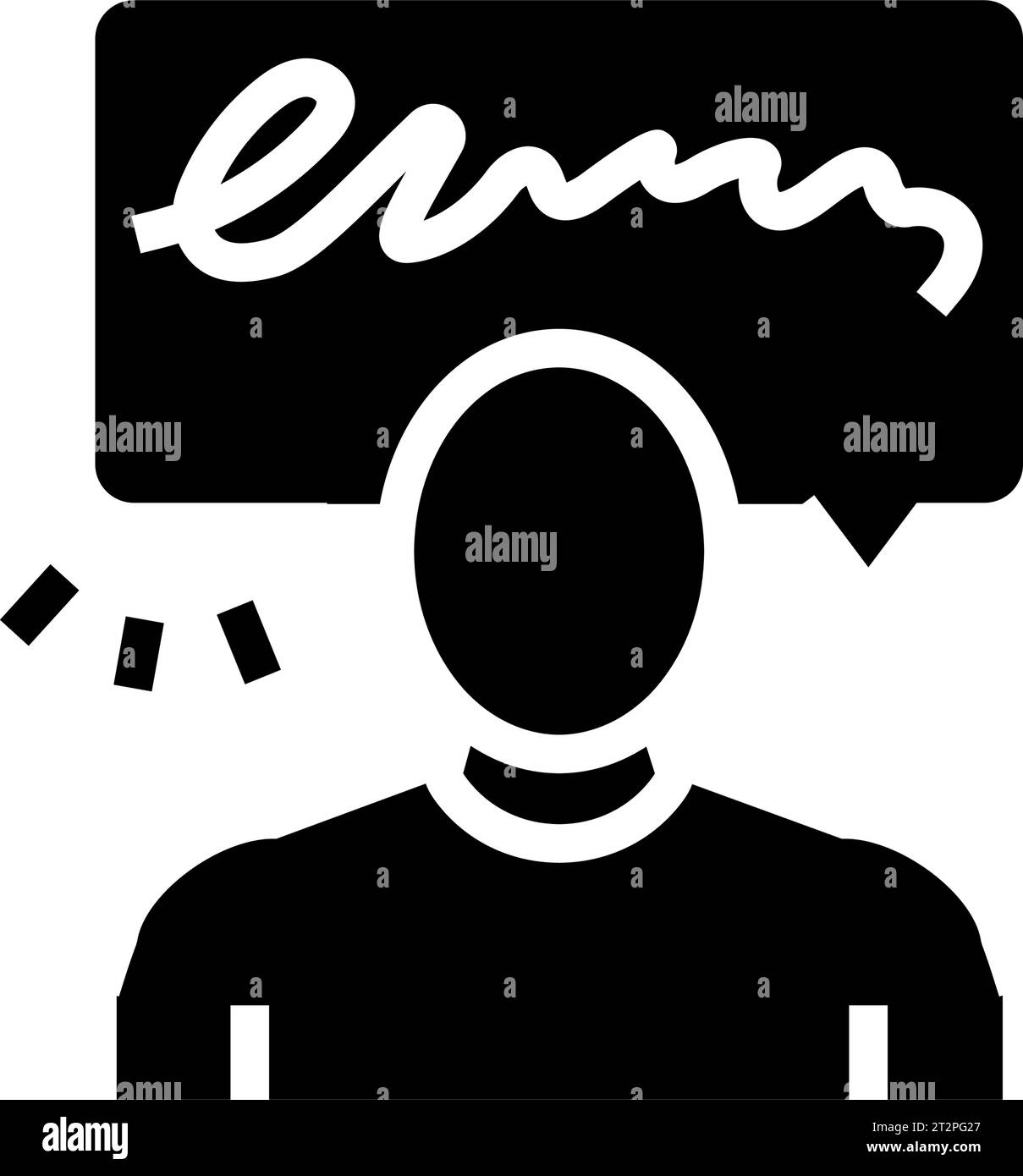 slurred speech and confusion disease symptom glyph icon vector ...