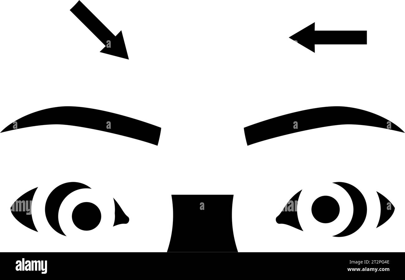uncontrolled eye movements disease symptom glyph icon vector ...