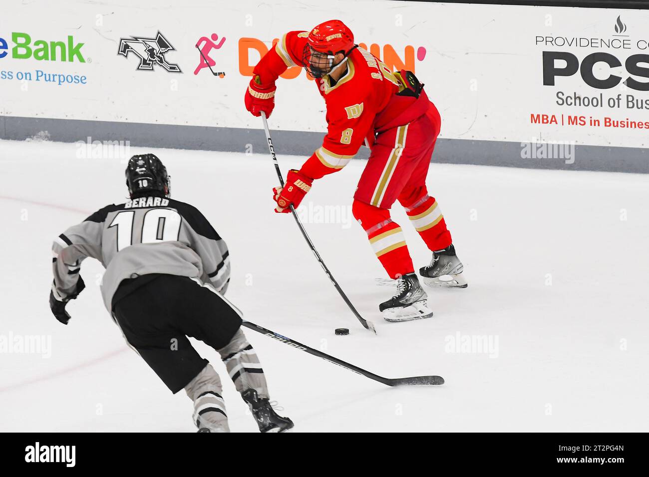 PROVIDENCE, RI - OCTOBER 20: Denver Pioneers defenseman Shai Buium (8 ...