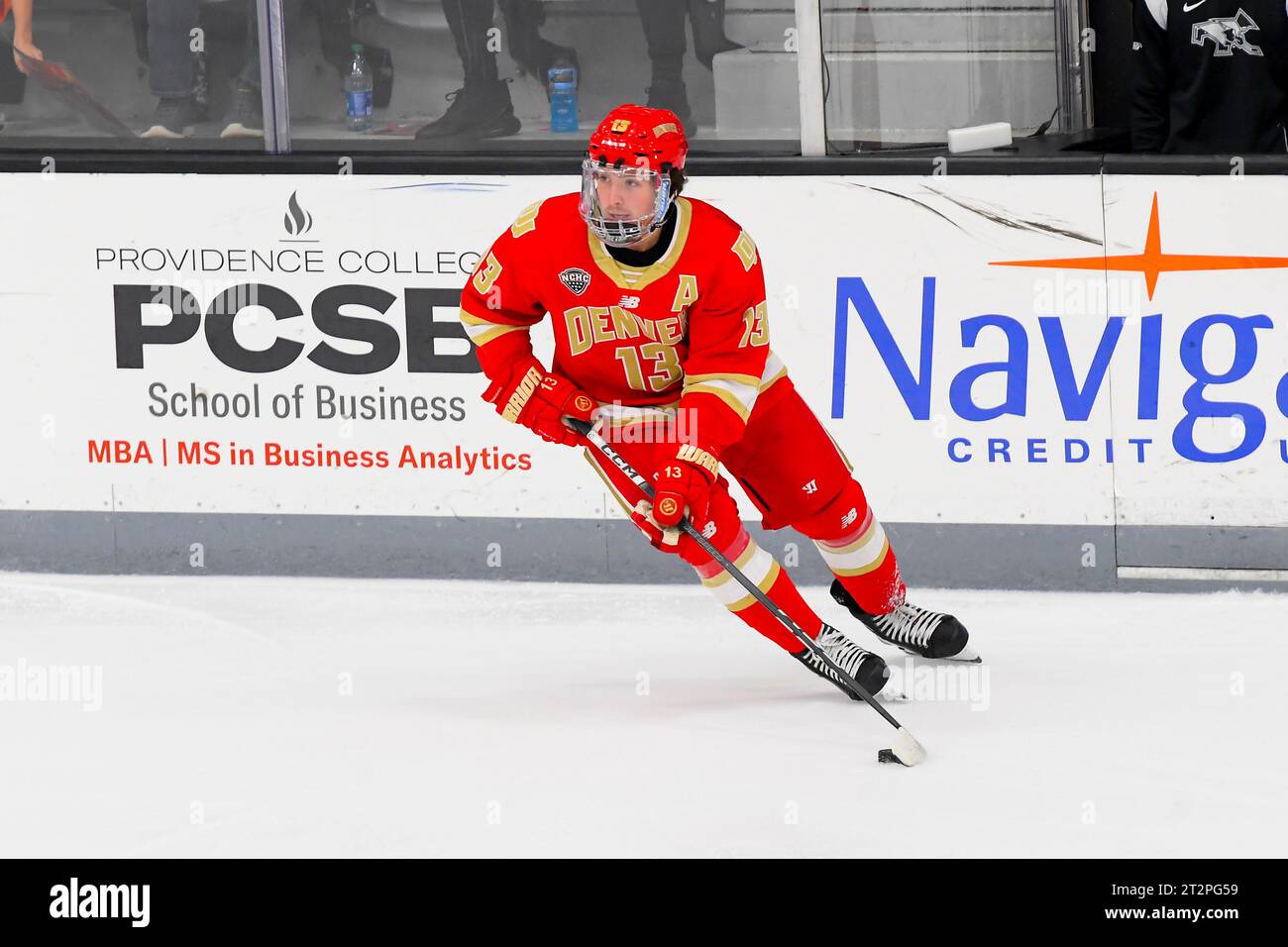 PROVIDENCE, RI - OCTOBER 20: Denver Pioneers forward Massimo Rizzo (13 ...