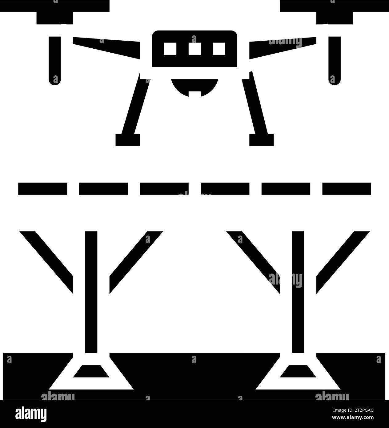 bridge inspection drone glyph icon vector illustration Stock Vector ...