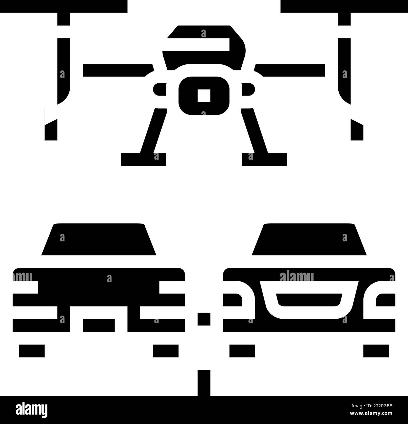traffic monitoring drone glyph icon vector illustration Stock Vector ...