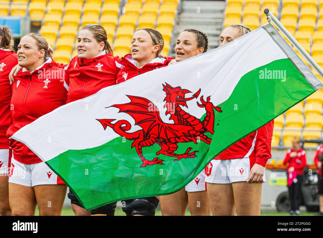 Wellington, New Zealand. 21st October 2023. The Wales team line up or ...