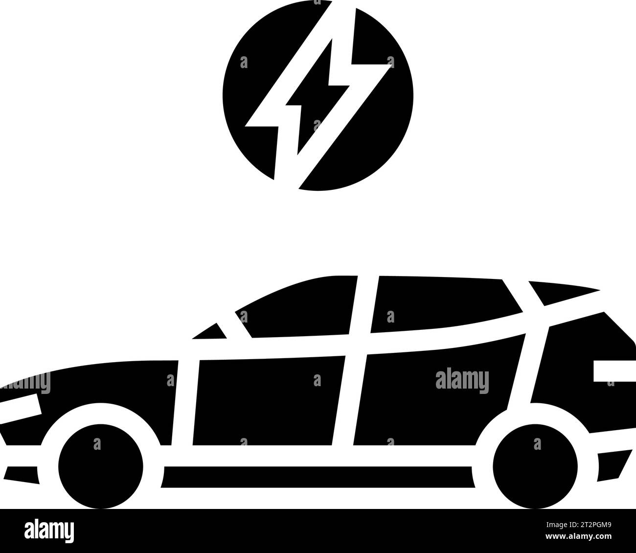 electric vehicle glyph icon vector illustration Stock Vector Image ...