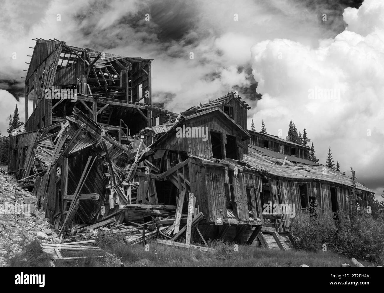Ruins of the silver mill at the ghost town of Leavick, Colorado Stock ...