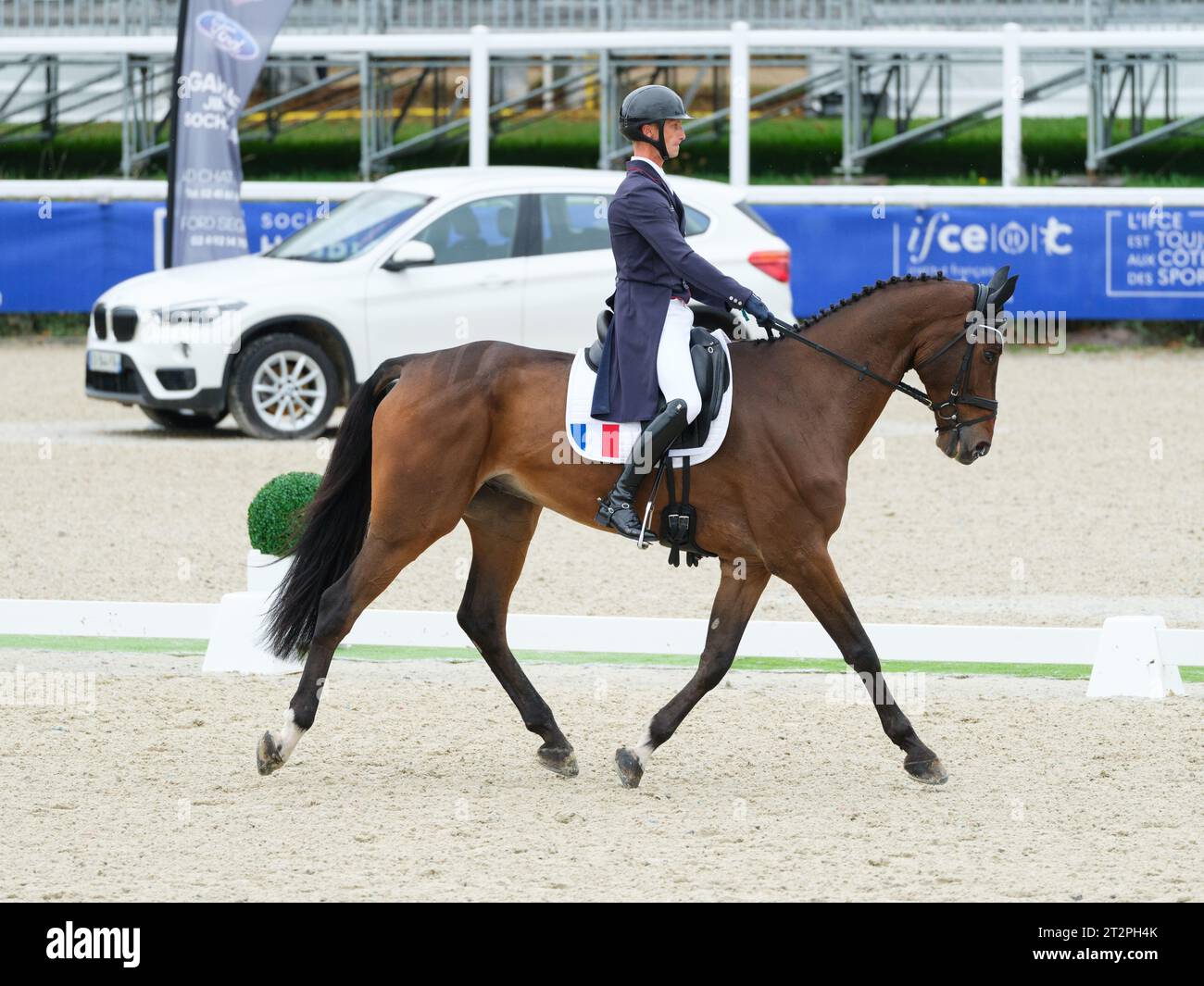 Christopher SIX of France with Good Moussardiere during the dressage ...