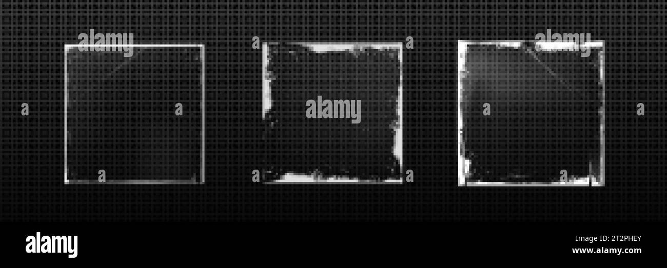 Edge grunge of worn vinyl - transparent vector illustration mockup of ...