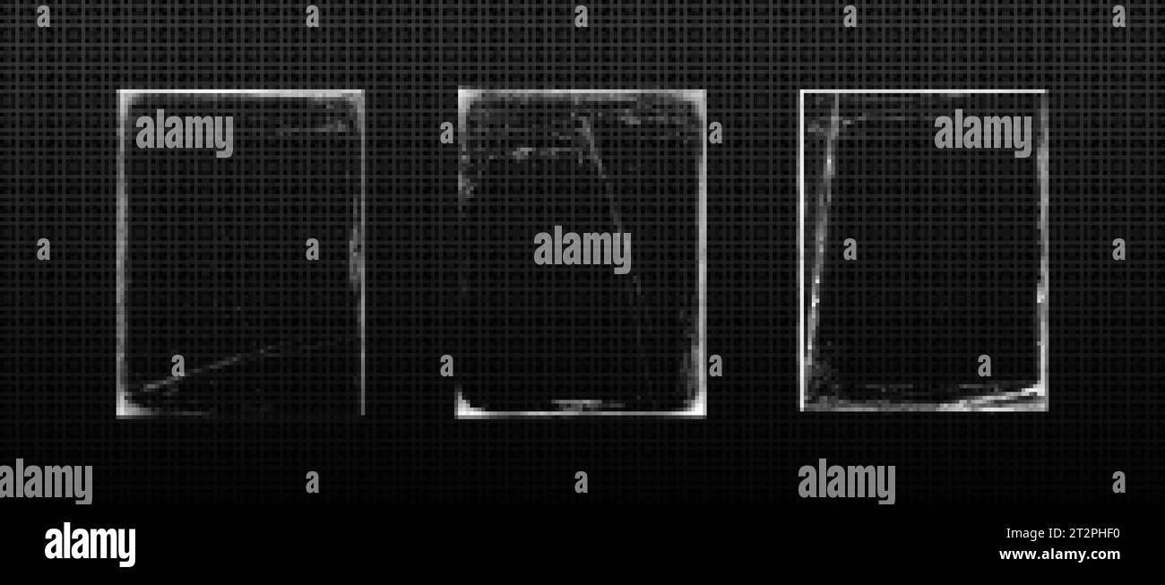 Realistic set of distressed edge photos isolated on transparent ...