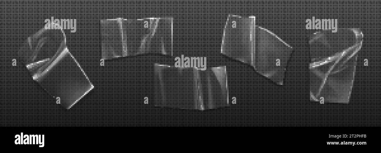 Transparent plastic adhesive tape or sticker - realistic vector ...
