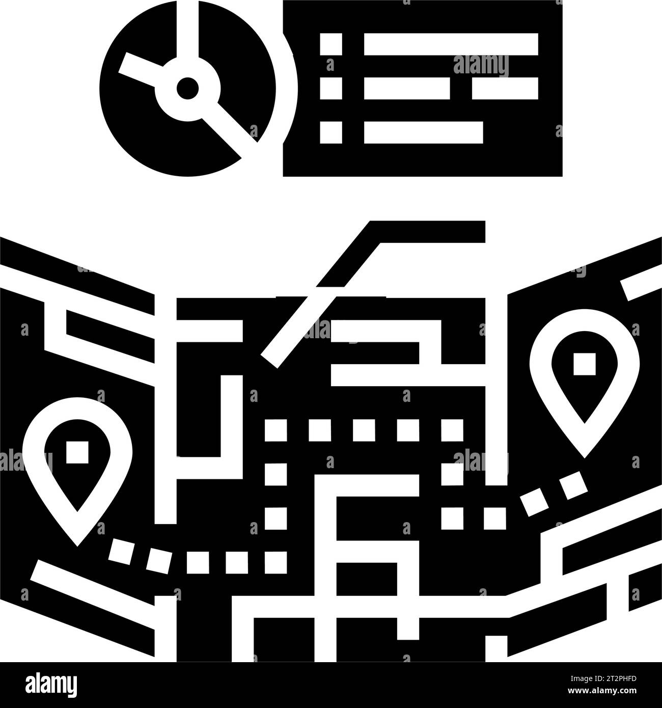 route optimization logistic manager glyph icon vector illustration ...