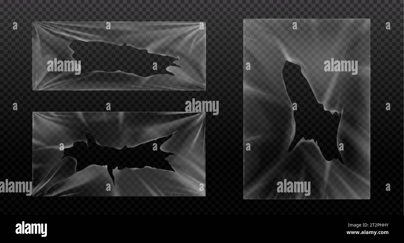 Vinyl album cover with torn plastic wrap texture overlay set. Music ...