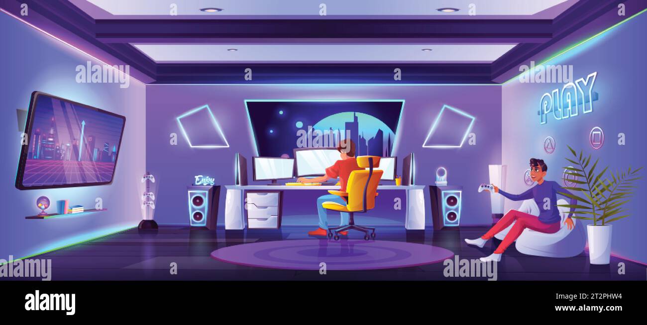 Teen boy neon light Stock Vector Images - Alamy