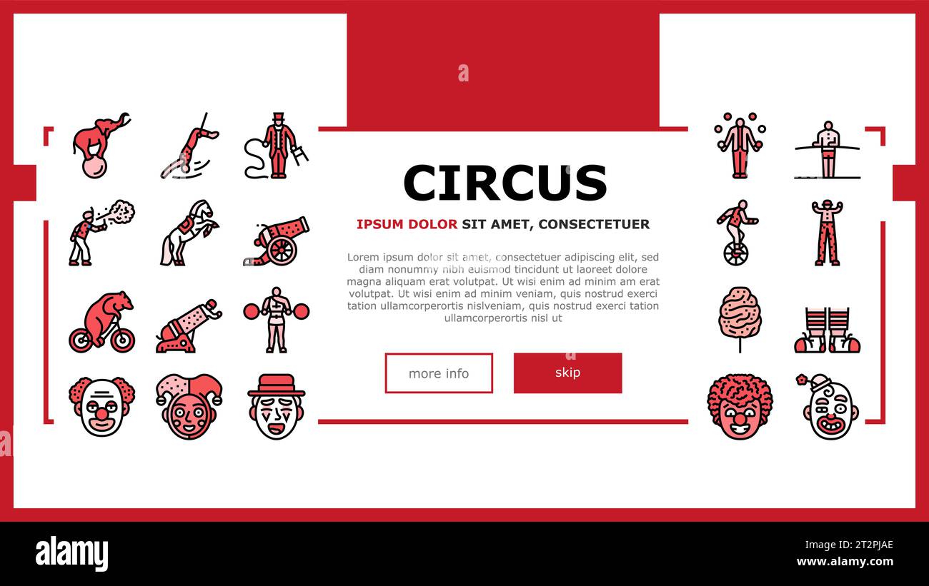 circus carnival vintage show landing header vector Stock Vector Image ...