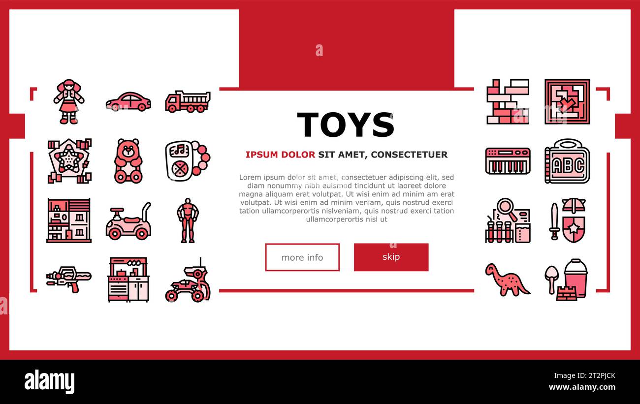 toy baby child game play landing header vector Stock Vector Image & Art ...