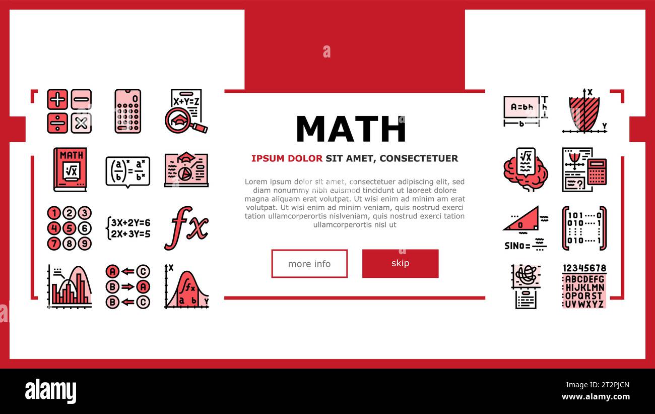 math education school science landing header vector Stock Vector Image ...