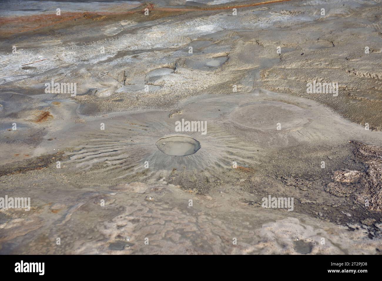 cones of mud volcanoes from which rivers of mud flow Stock Photo - Alamy