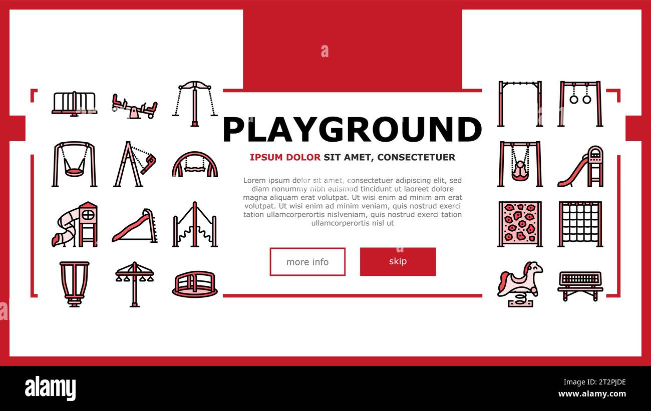 playground park outdoor play landing header vector Stock Vector Image ...