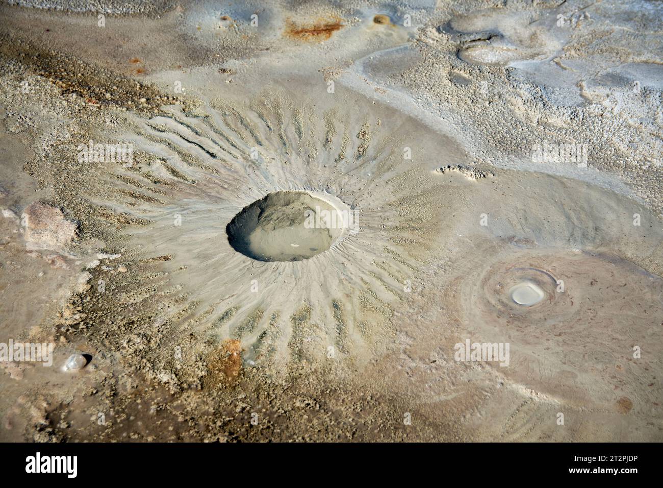 cones of mud volcanoes from which rivers of mud flow Stock Photo - Alamy
