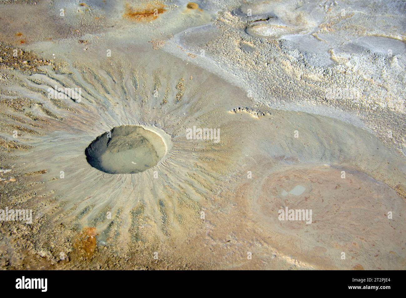 cones of mud volcanoes from which rivers of mud flow Stock Photo - Alamy