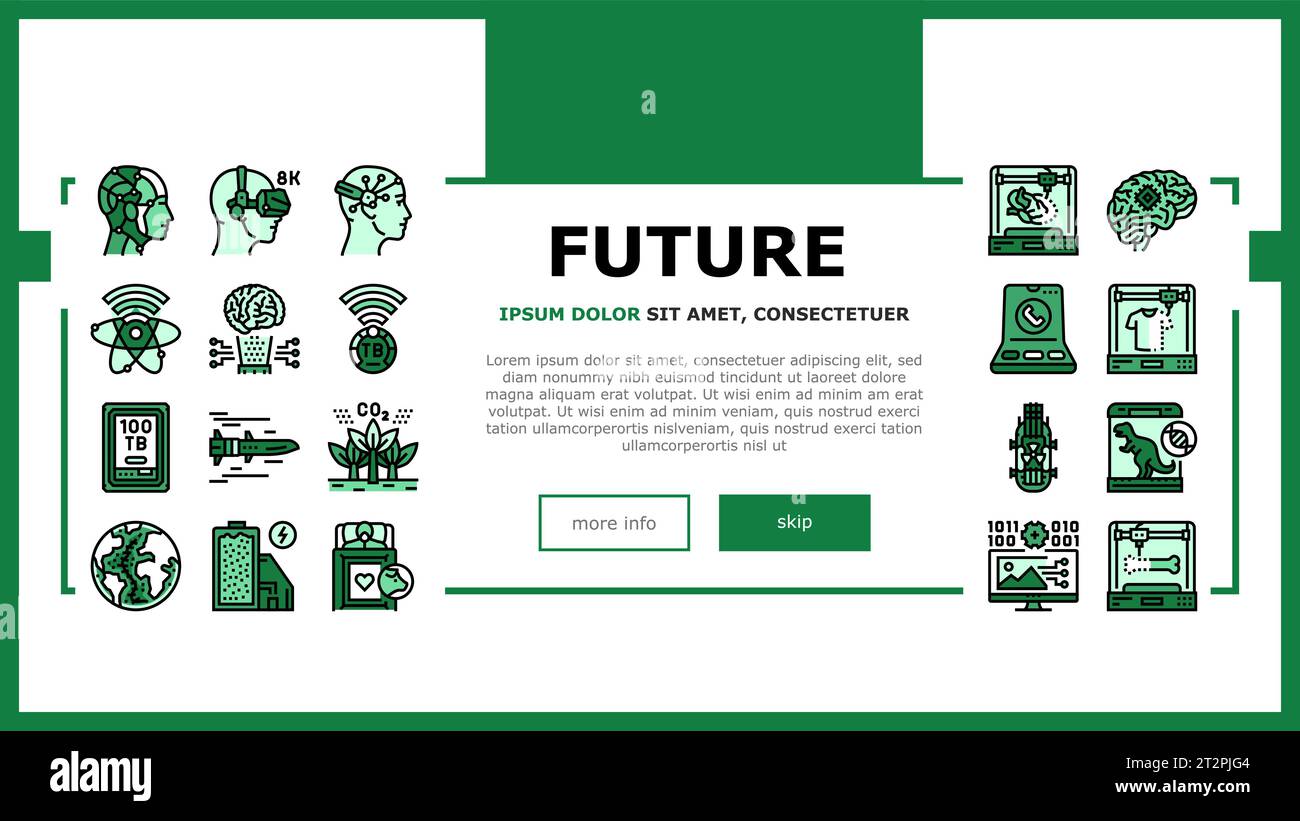 future techology digita modern landing header vector Stock Vector Image ...