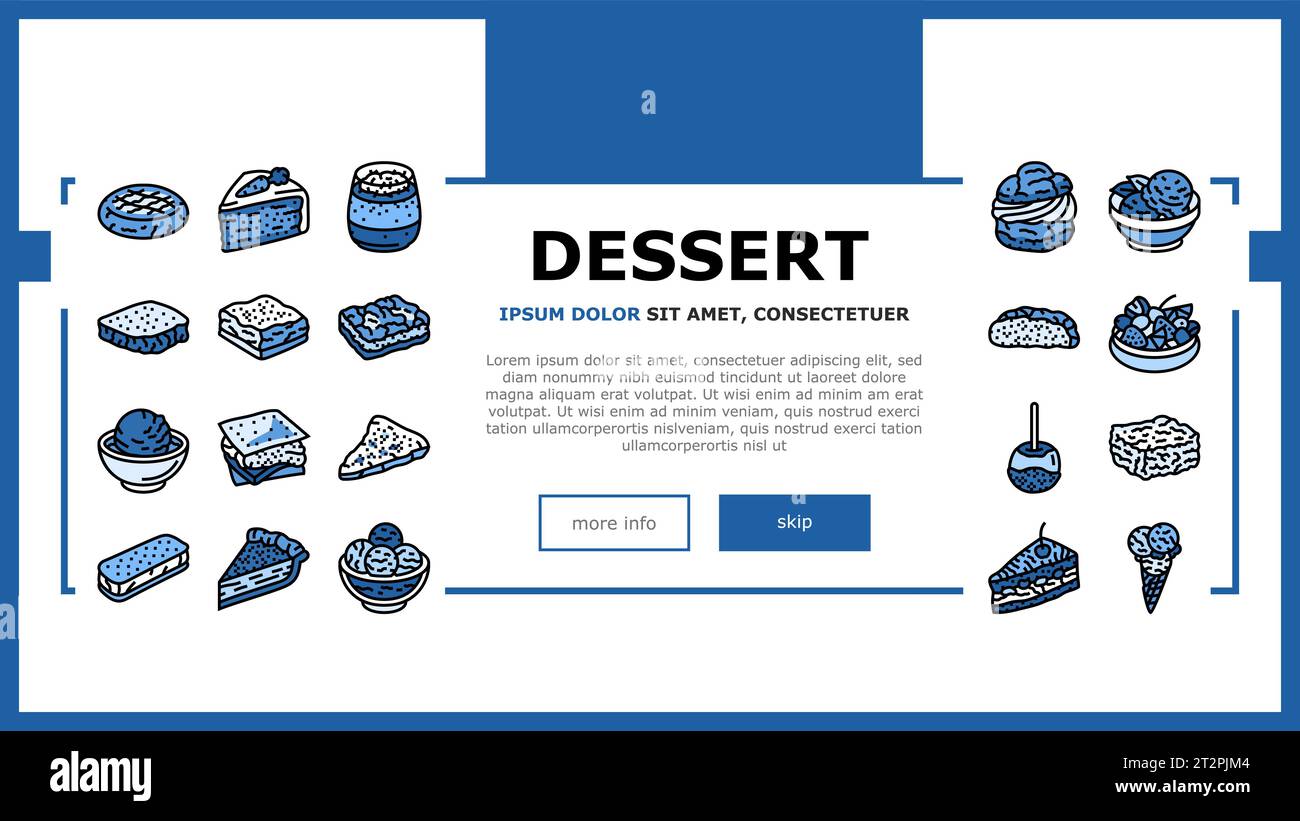 food dessert snack menu landing header vector Stock Vector Image & Art ...