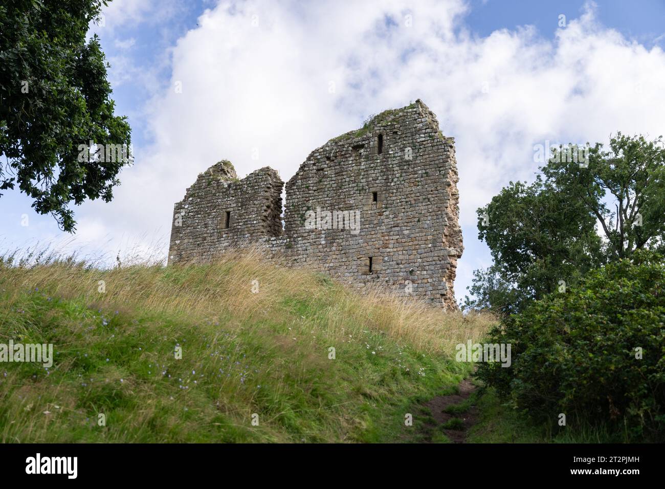 a view of the ruins of Thirlwall Castle on Hadrian's Wall Path, near ...