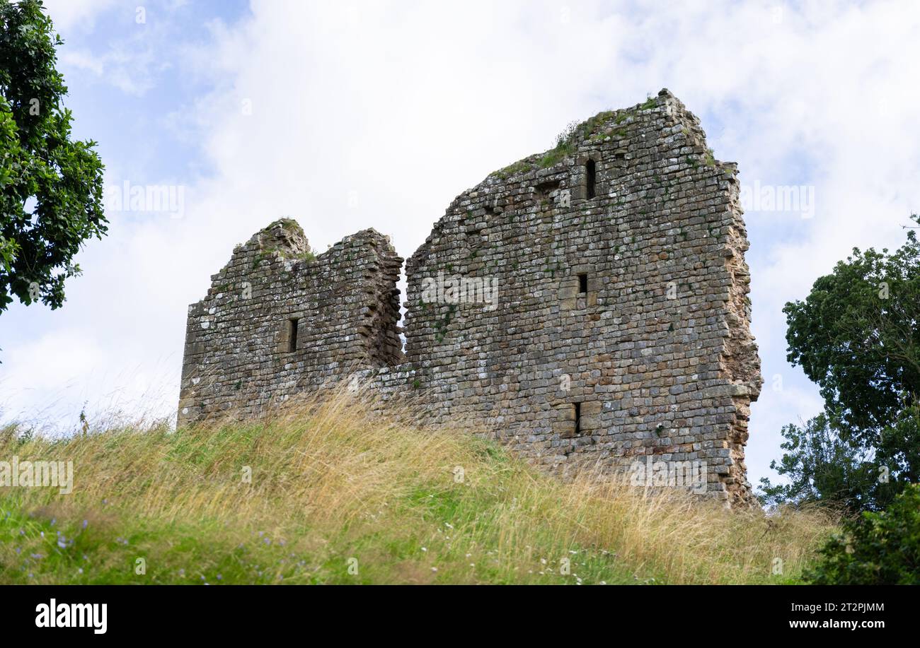 a view of the ruins of Thirlwall Castle on Hadrian's Wall Path, near ...