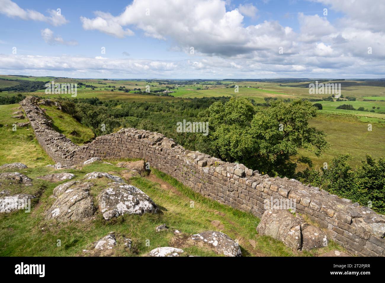 a view of Hadrian's Wall at Walltown Crags, near Greenhead ...