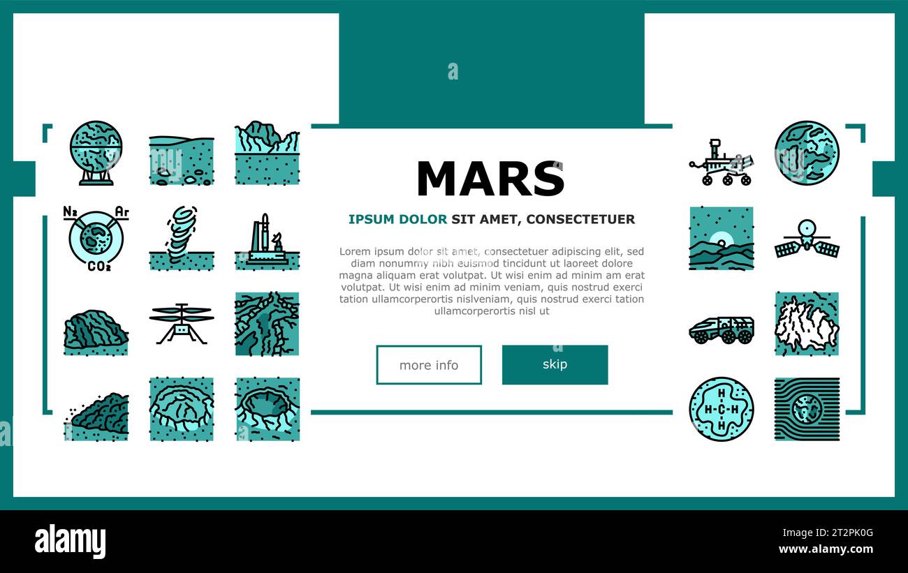 mars planet space astronomy landing header vector Stock Vector Image ...