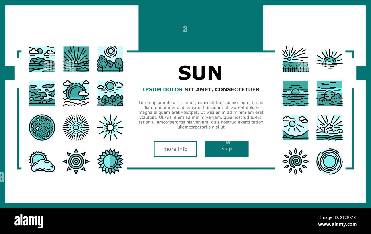 sun summer sunlight light landing header vector Stock Vector Image ...