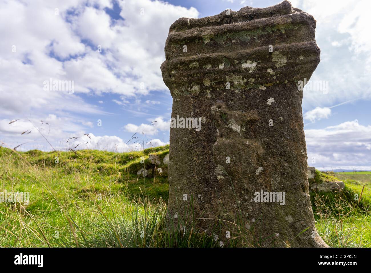Roman temple altar stone at Great Chester Fort (Aesica) on Hadrian's ...