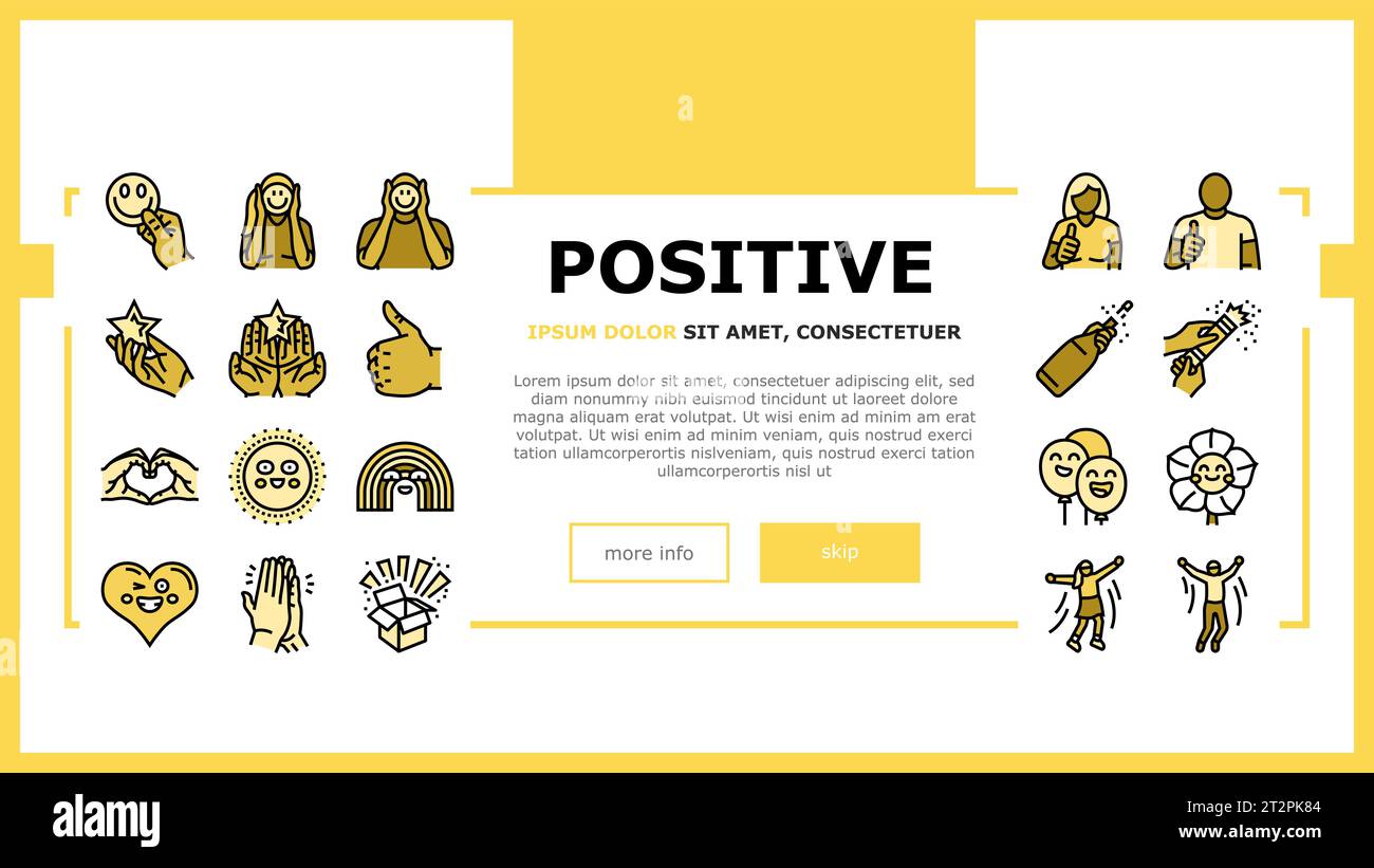 positive mood happy smile landing header vector Stock Vector Image ...