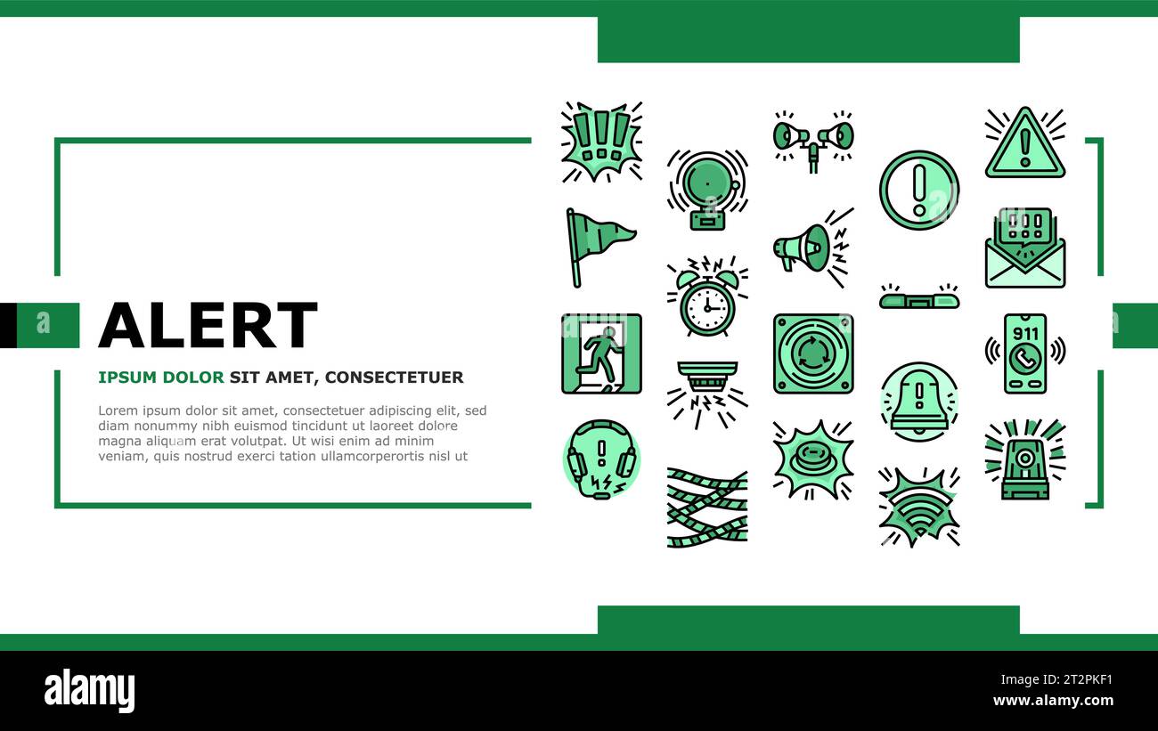 alert attention signal caution landing header vector Stock Vector Image ...