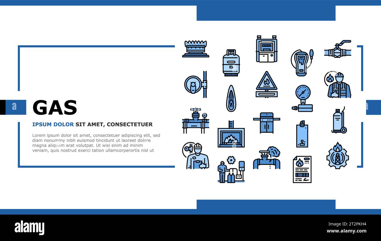 gas service energy power fuel landing header vector Stock Vector Image ...