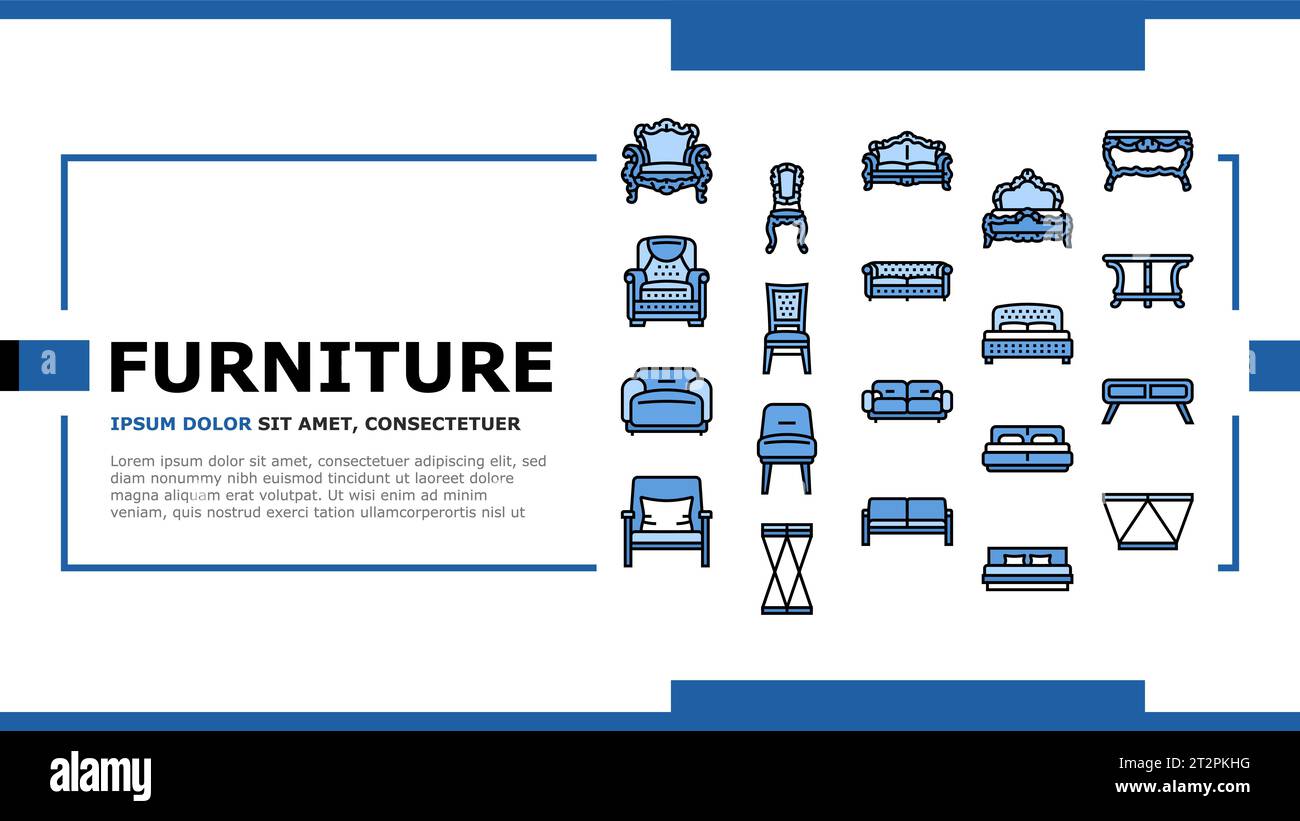 furniture luxury interior home landing header vector Stock Vector Image ...