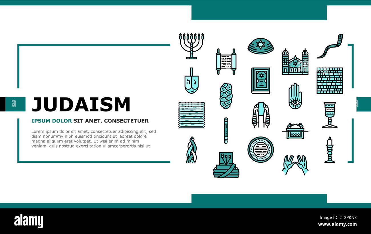 judaism jewish jew israel torah landing header vector Stock Vector ...