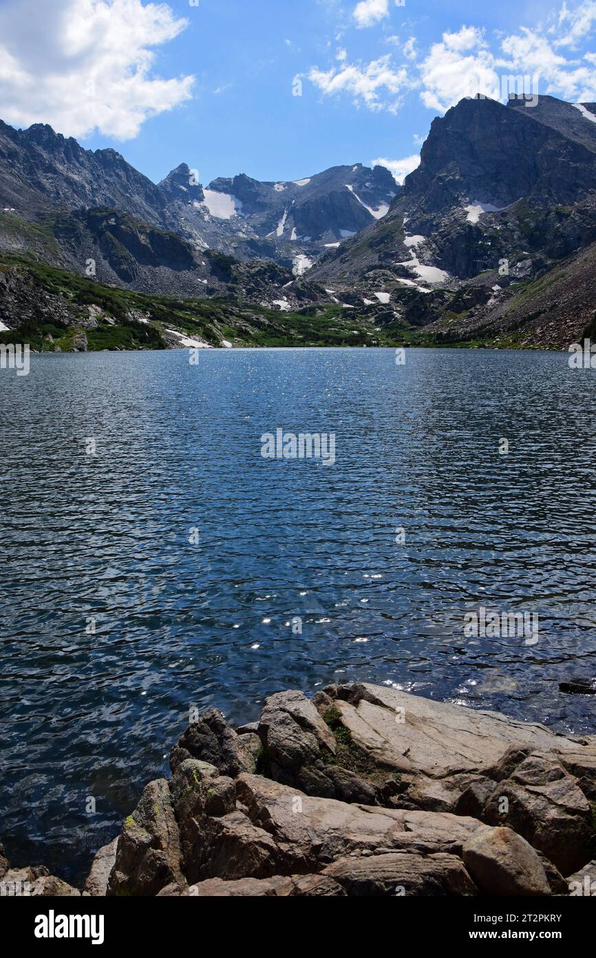 spectacular navajo, apache, and shoshone peaks across lake isabelle in ...