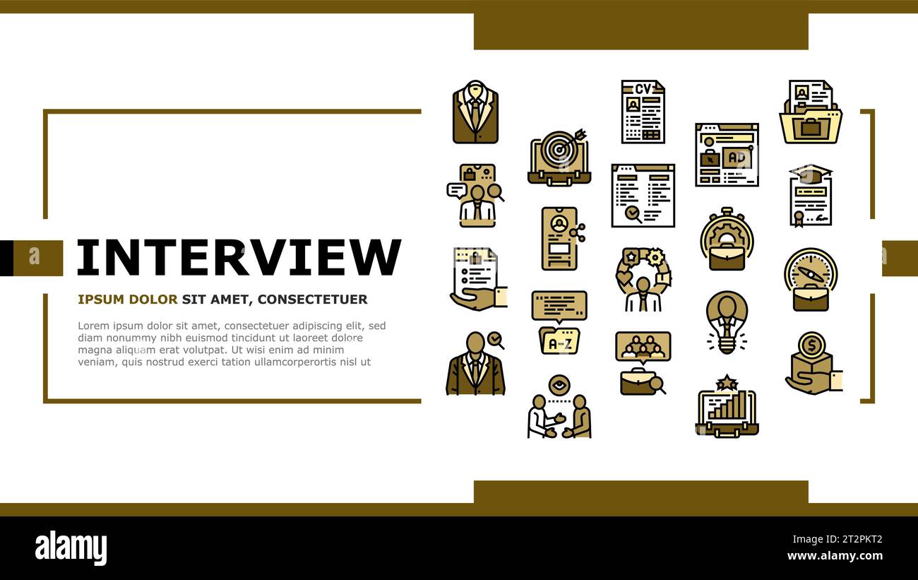 interview job business employee landing header vector Stock Vector ...