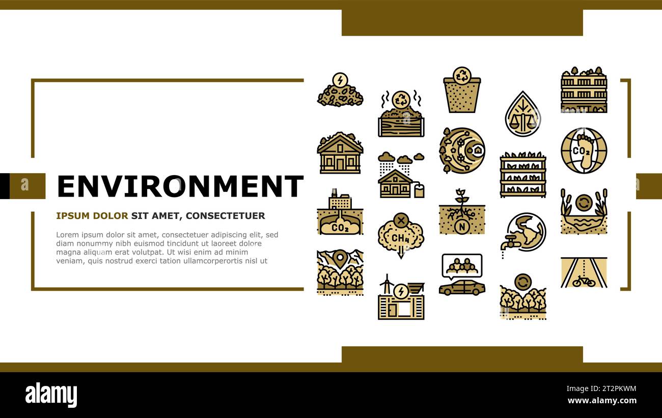 green environment earth nature landing header vector Stock Vector Image ...