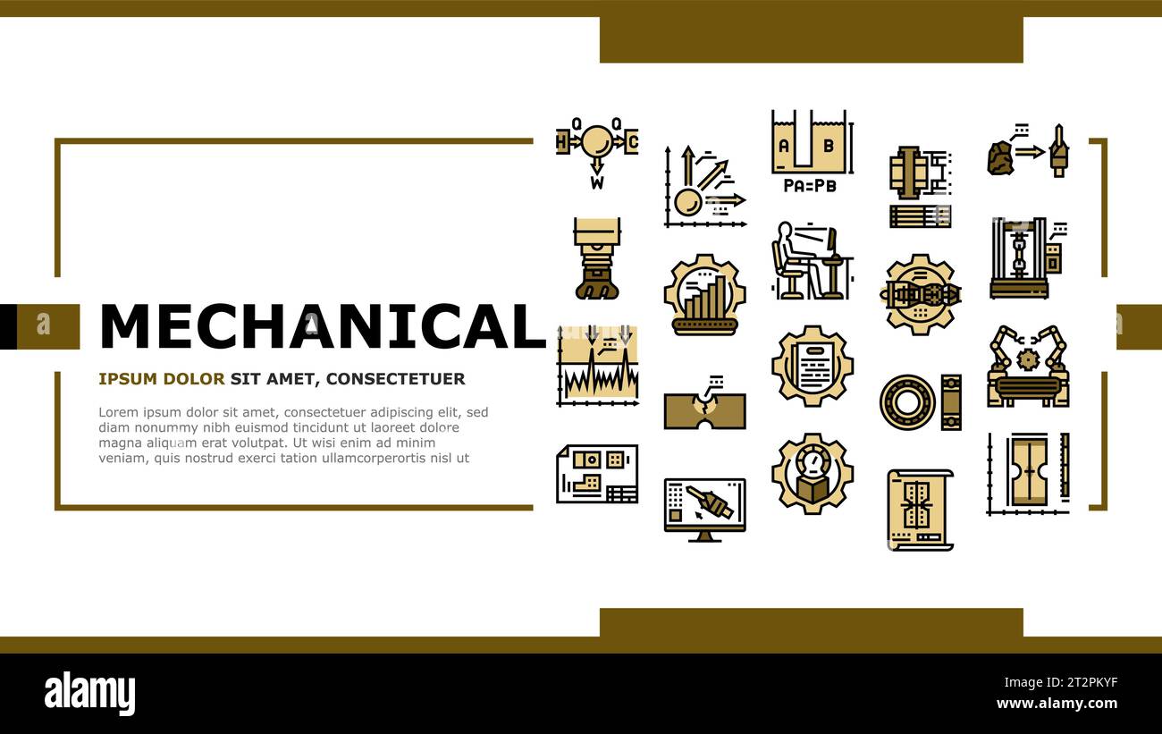 mechanical technology engineer landing header vector Stock Vector Image & Art - Alamy