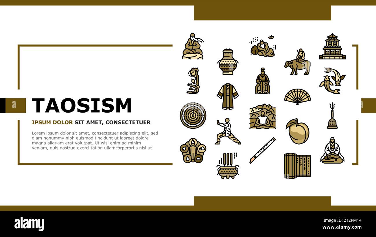 taoism yang yin ying chinese landing header vector Stock Vector Image ...